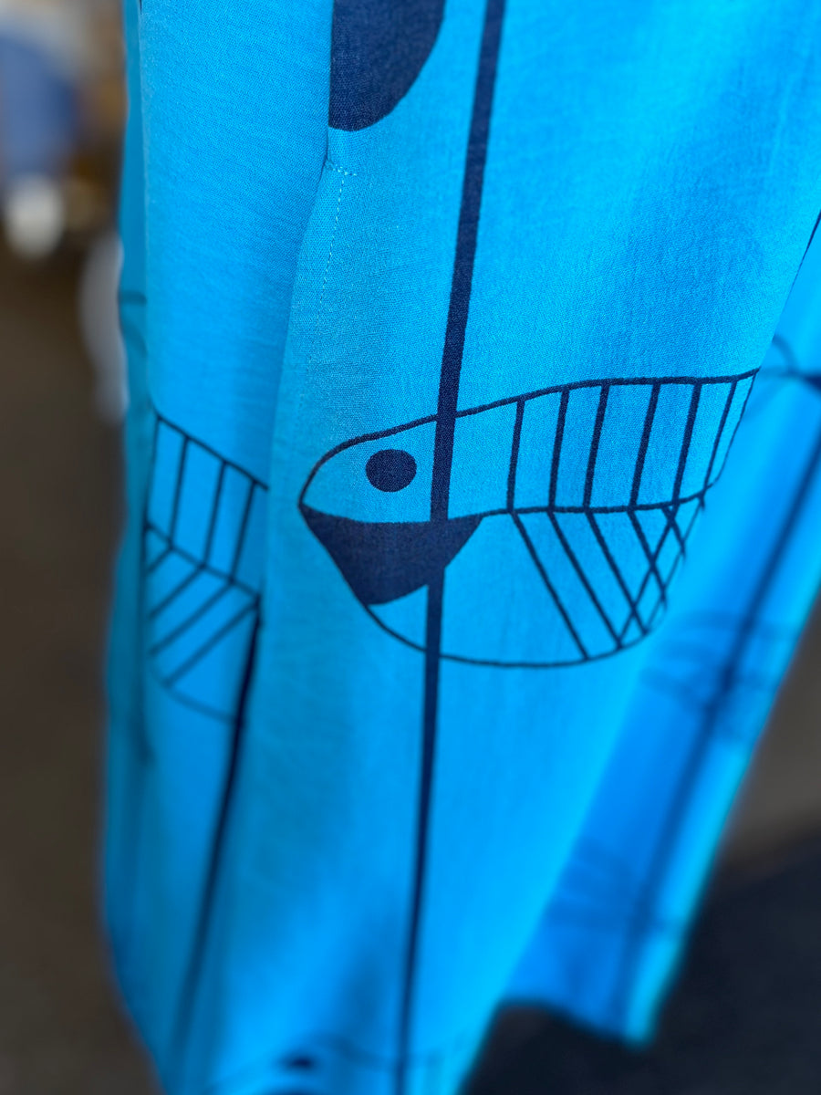 Fish Print Dress by Creation – E & Co. Boutique